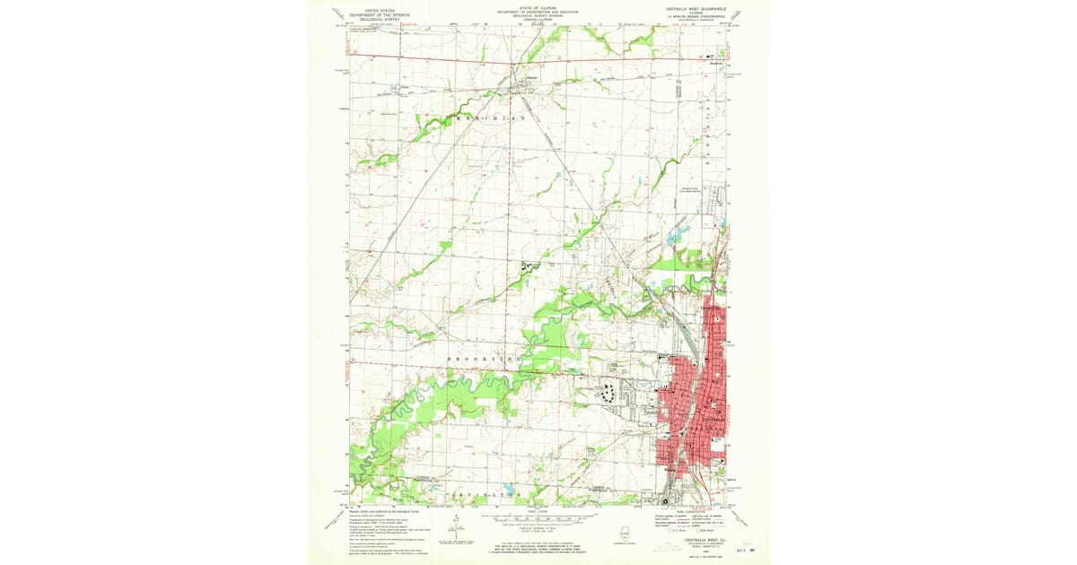 1969 Map of Centralia West, Clinton County, IL — High-Res | Pastmaps