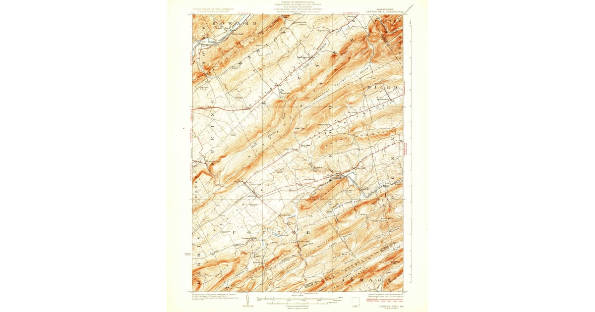 1929 Map of Centre Hall, PA — High-Res | Pastmaps
