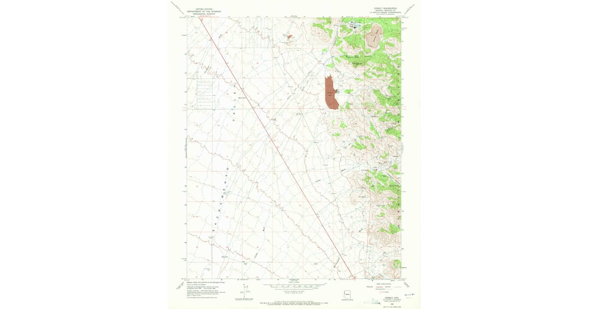 1968 Map of Cerbat, Mohave County, AZ — High-Res | Pastmaps