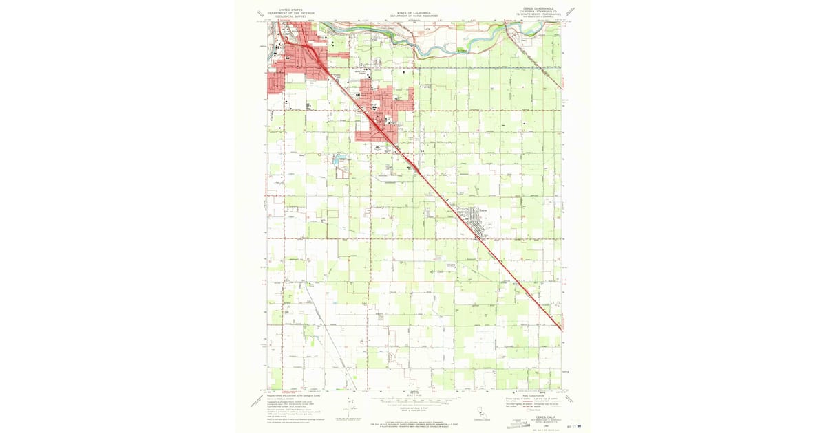 1969 Map of Ceres, CA — High-Res | Pastmaps