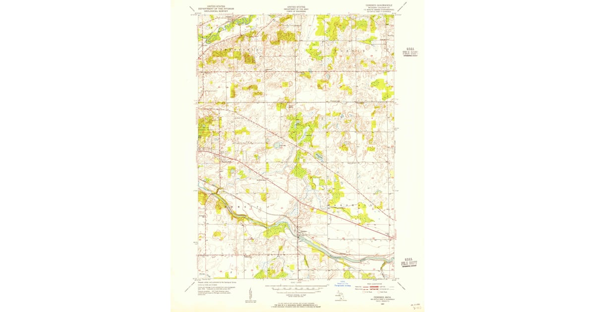 1947 Map of Ceresco, Calhoun County, MI — High-Res | Pastmaps