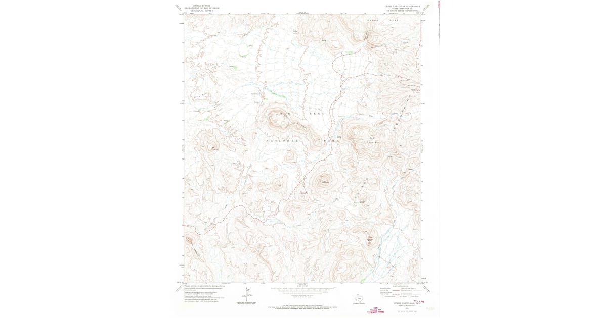 1971 Map of Cerro Castellan, Brewster County, TX — High-Res | Pastmaps