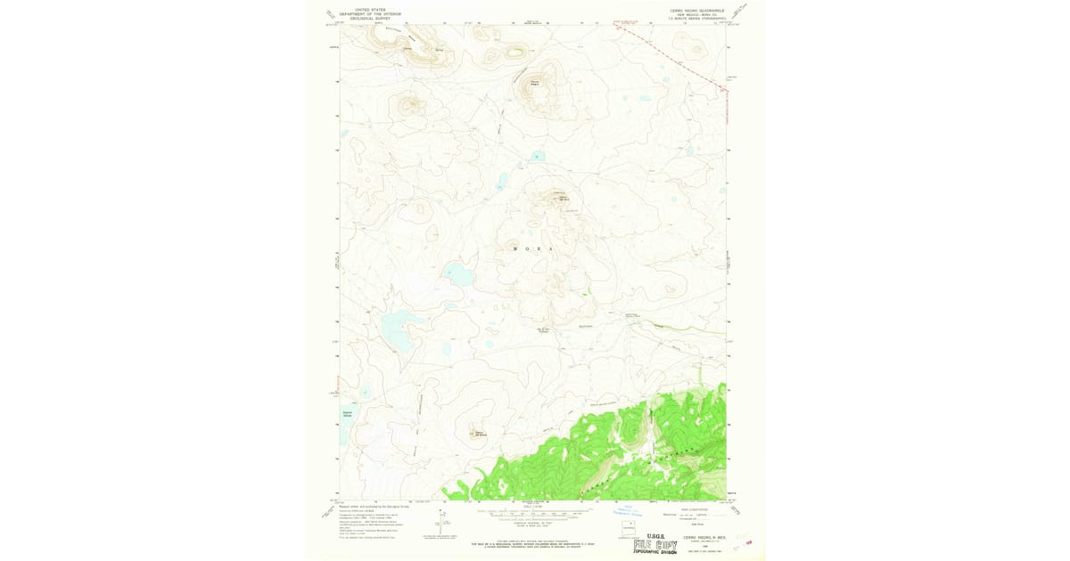 1966 Map of Cerro Negro, Mora County, NM — High-Res | Pastmaps