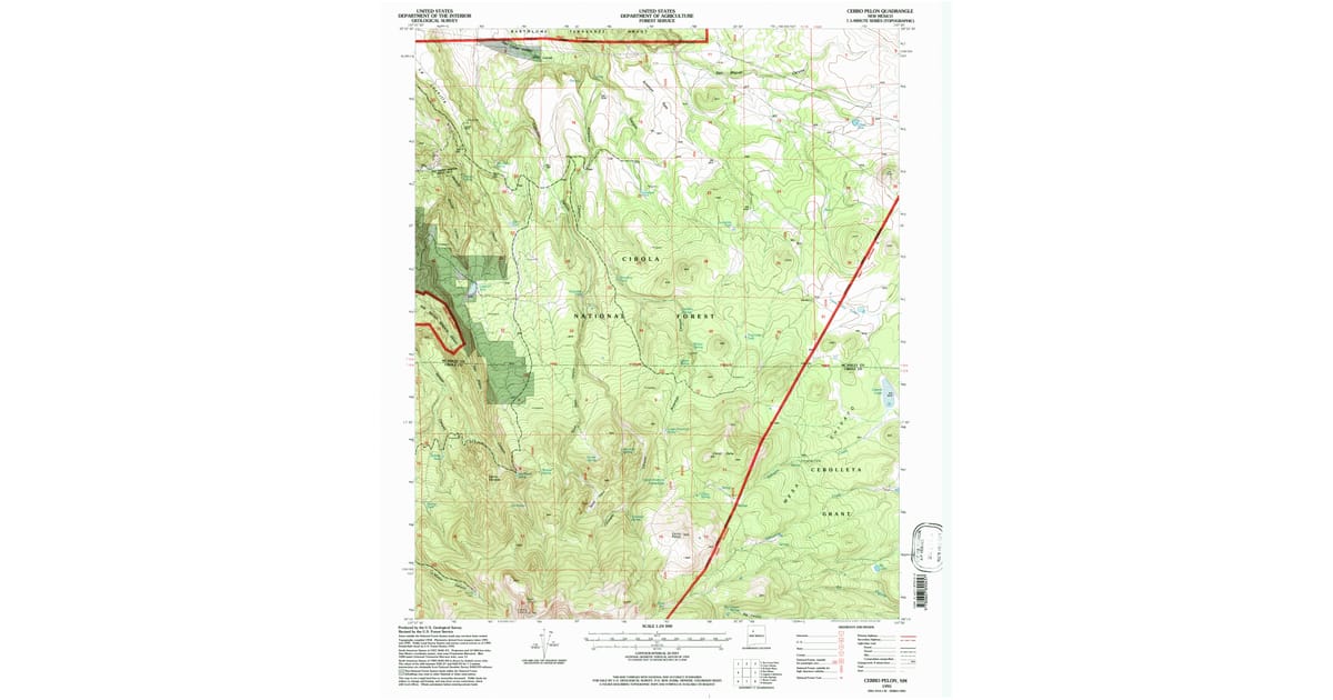 1995 Map of Cerro Pelon, Cibola County, NM — High-Res | Pastmaps