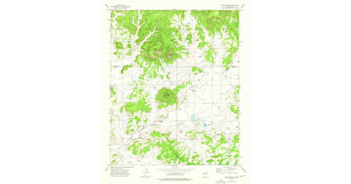 1972 Map of Cerro Prieto, Catron County, NM — High-Res | Pastmaps