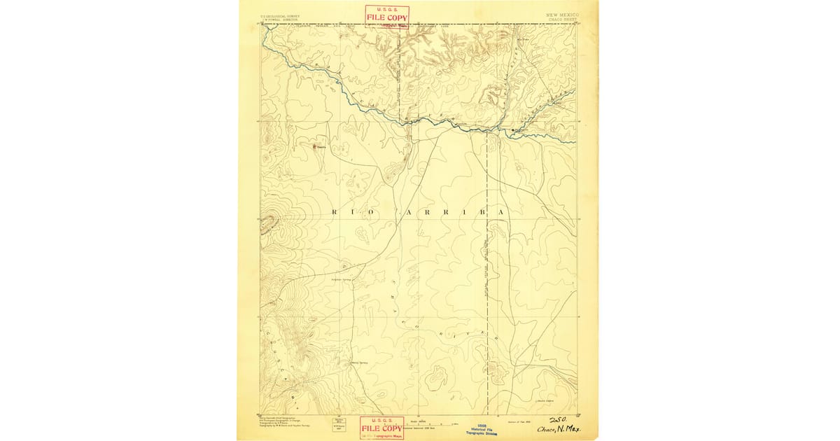 1892 Map of Chaco, San Juan County, NM — High-Res | Pastmaps
