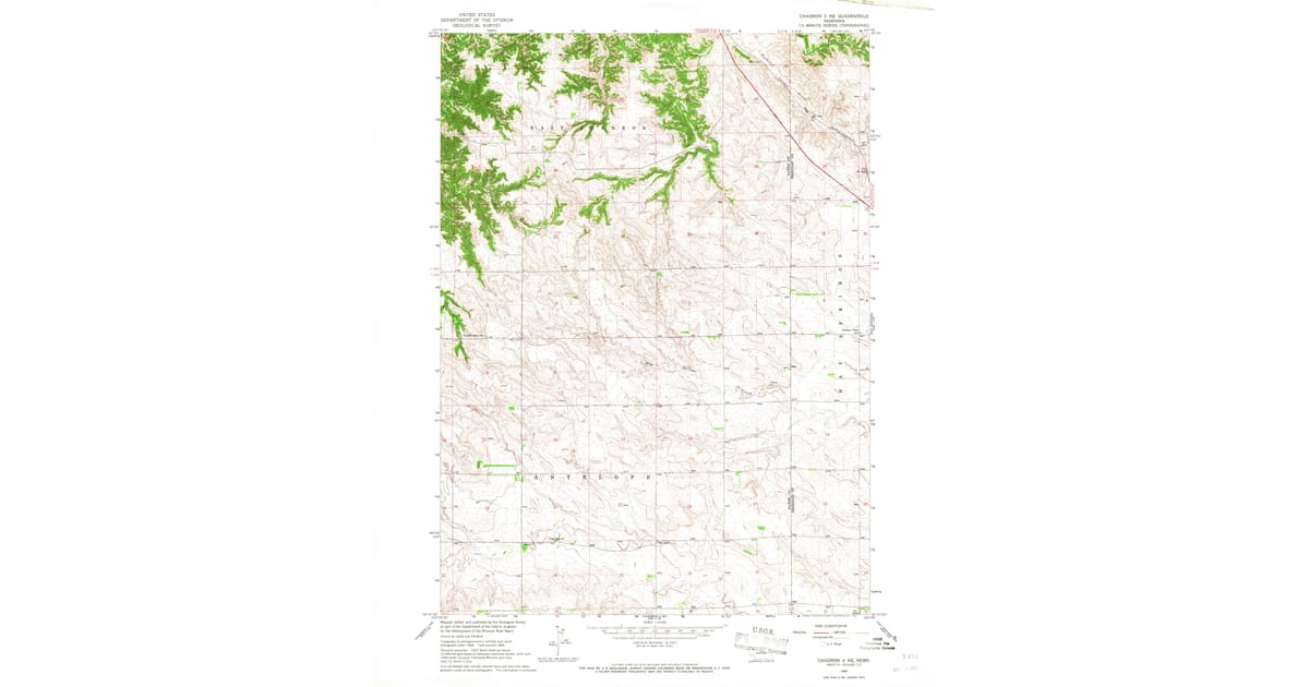1966 Map of Chadron 3 NE, Dawes County, NE — High-Res | Pastmaps