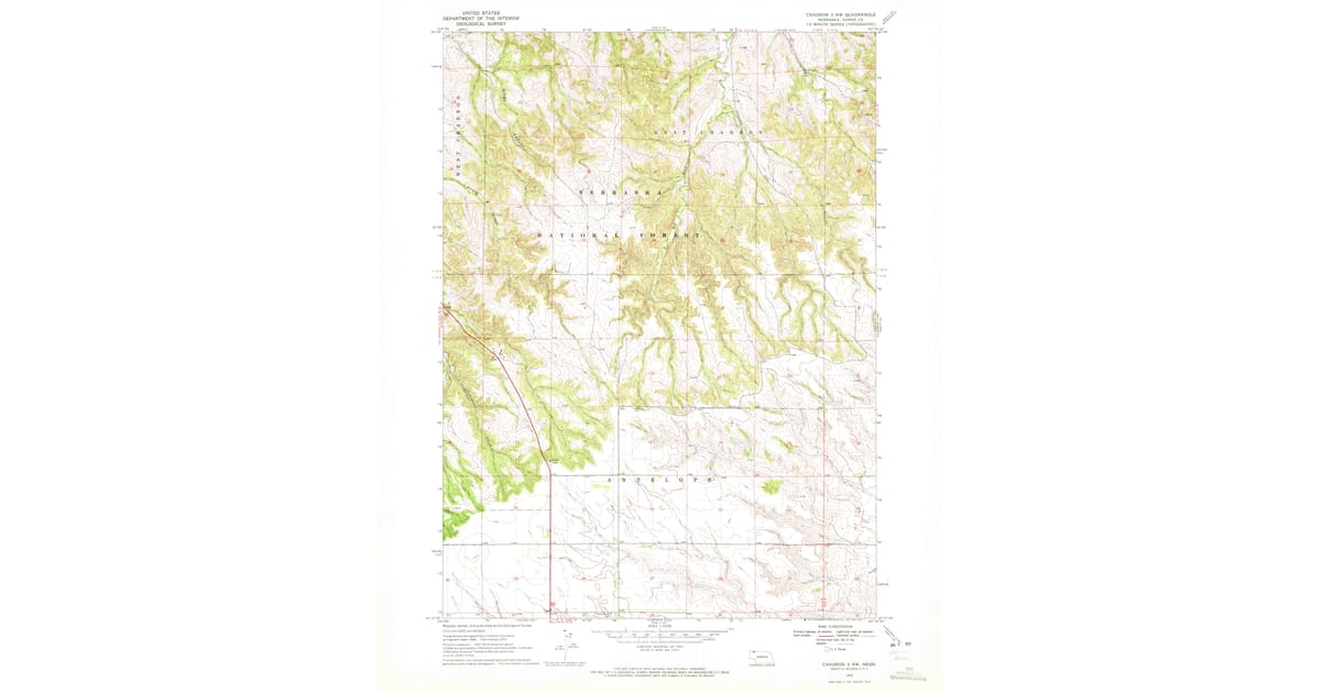 1970 Map of Chadron 3 NW, Dawes County, NE — High-Res | Pastmaps