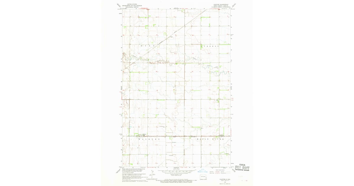 1967 Map of Chaffee, Cass County, ND — High-Res | Pastmaps