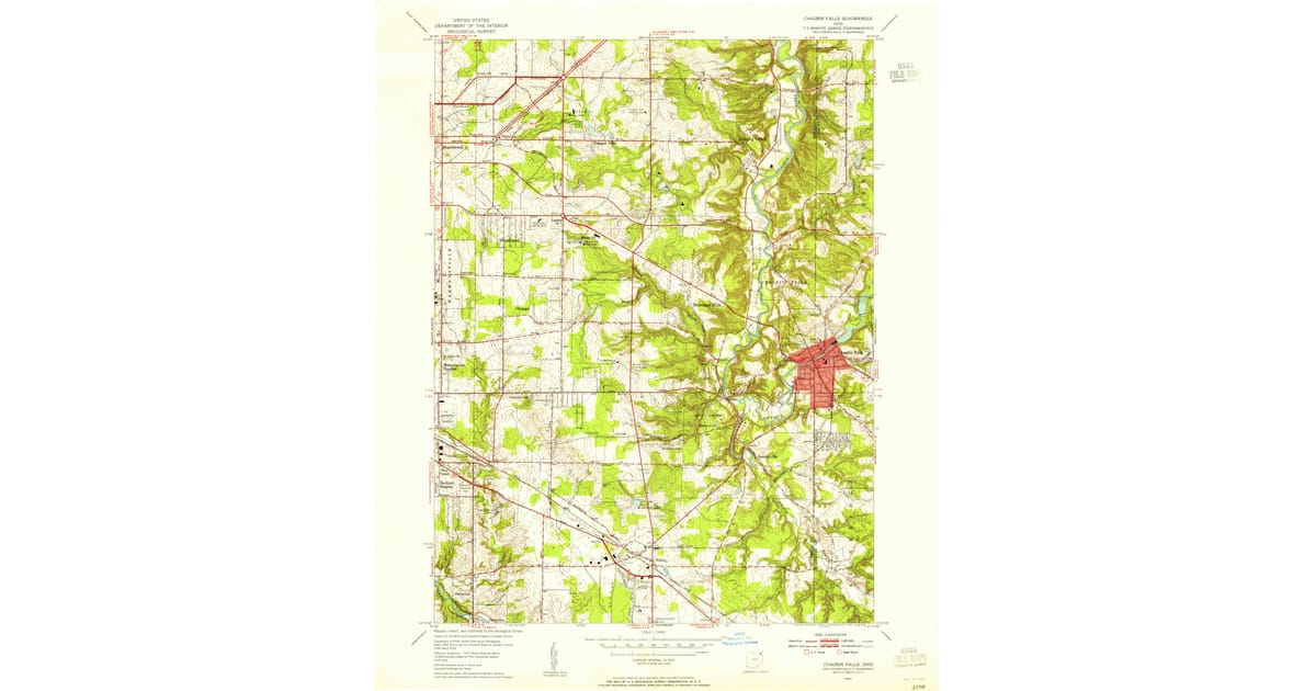 1953 Map of Chagrin Falls, OH — High-Res | Pastmaps