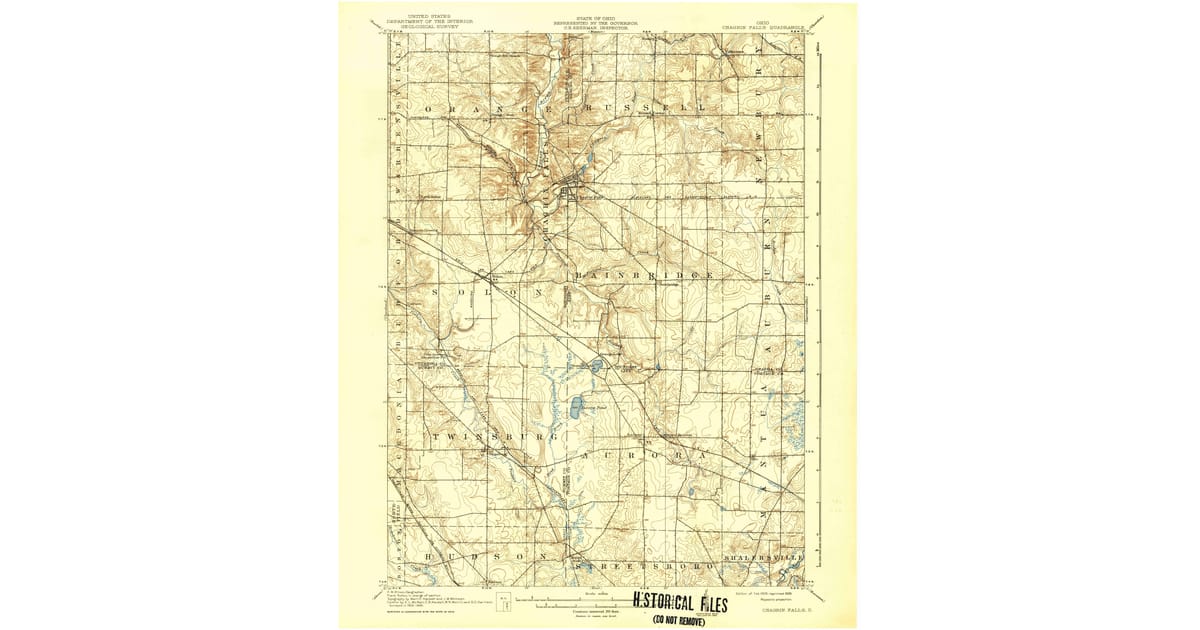1908 Map of Chagrin Falls, OH — High-Res | Pastmaps