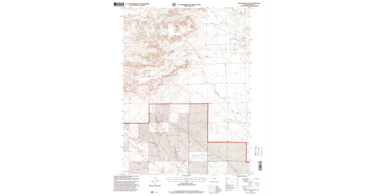 1997 Map of Chalk Bluffs East, Weld County, CO — High-Res | Pastmaps