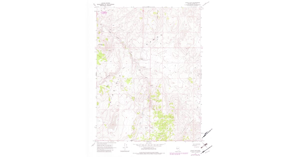 1967 Map of Chalk Hills, Storey County, NV — High-Res, 1983 Print ...