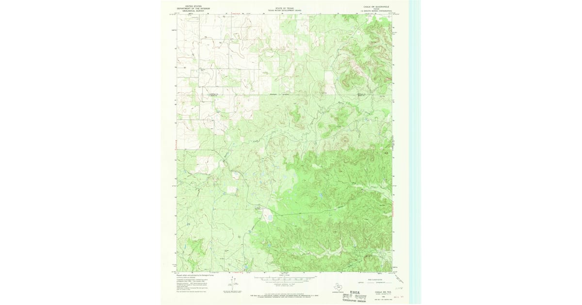 1966 Map of Chalk SW, King County, TX — High-Res | Pastmaps