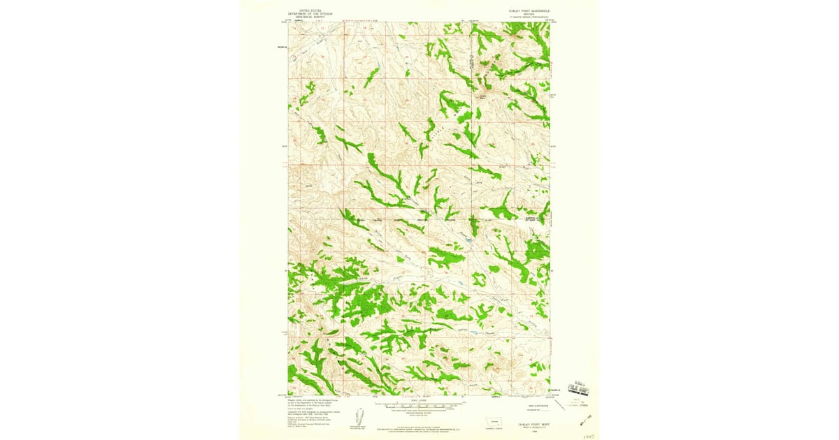 1958 Map of Chalky Point, Big Horn County, MT — High-Res | Pastmaps