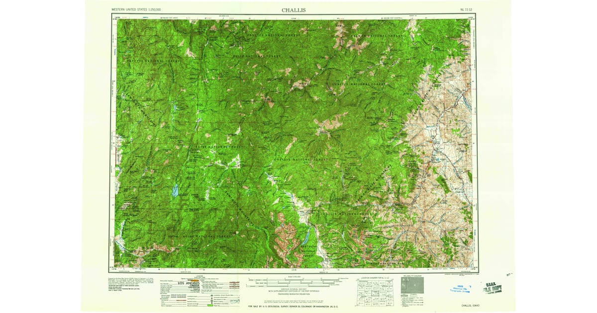 1960 Map of Challis, ID — High-Res | Pastmaps