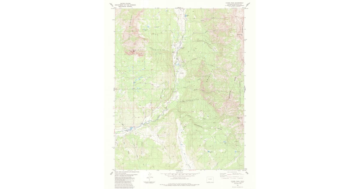 1984 Map of Chama Peak, Archuleta County, CO — High-Res | Pastmaps