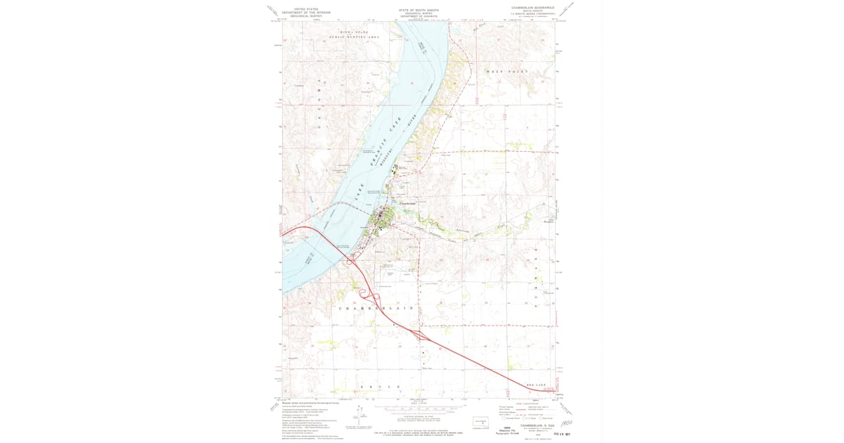 1974 Map of Chamberlain, SD — High-Res | Pastmaps