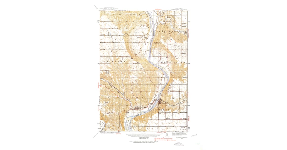 1935 Map of Chamberlain, SD — High-Res | Pastmaps