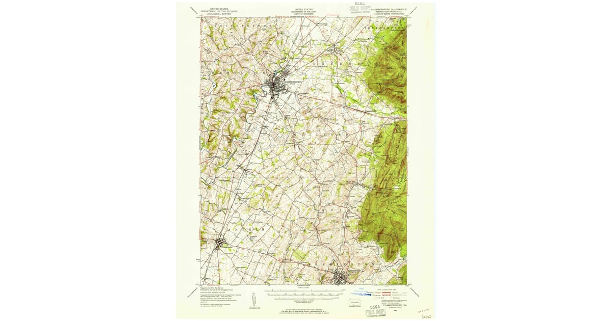 1943 Map of Chambersburg, PA — High-Res | Pastmaps