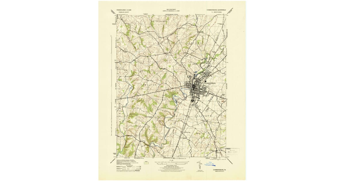 1944 Map of Chambersburg, PA — High-Res | Pastmaps