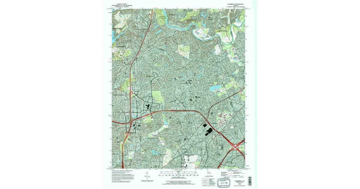 1993 Map of Chamblee, GA — High-Res | Pastmaps