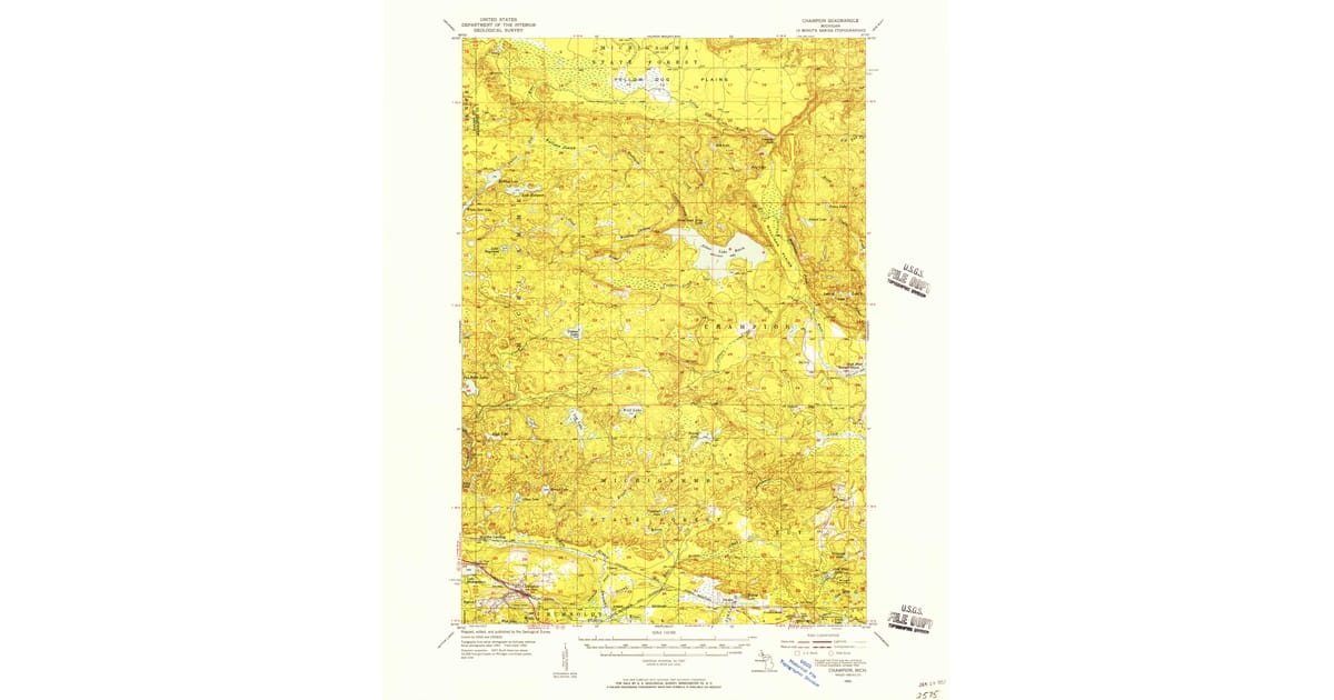 1955 Map of Champion, Baraga County, MI — High-Res | Pastmaps