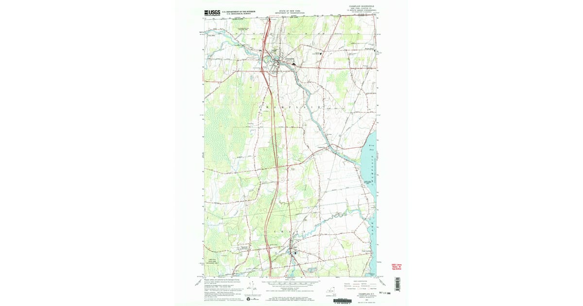 1966 Map of Champlain, Clinton County, NY — High-Res, 1968 Print #2 ...