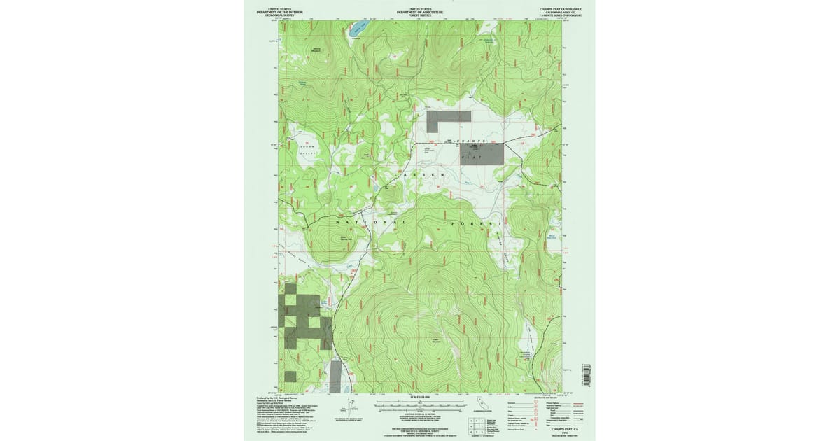 1995 Map of Champs Flat, Lassen County, CA — High-Res | Pastmaps