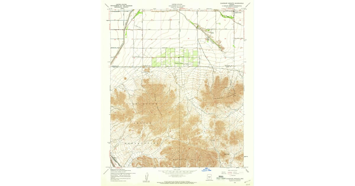 1956 Map of Chandler Heights, Pinal County, AZ — High-Res | Pastmaps