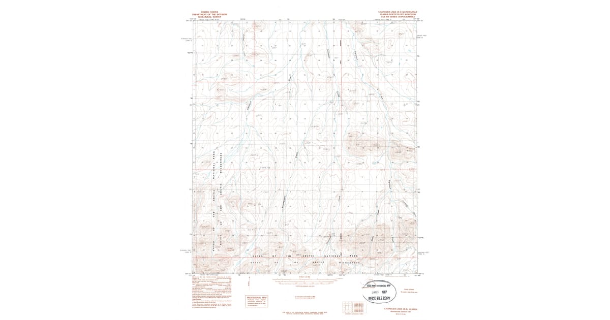 1987 Map of Chandler Lake B-4, North Slope Borough, AK — High-Res ...