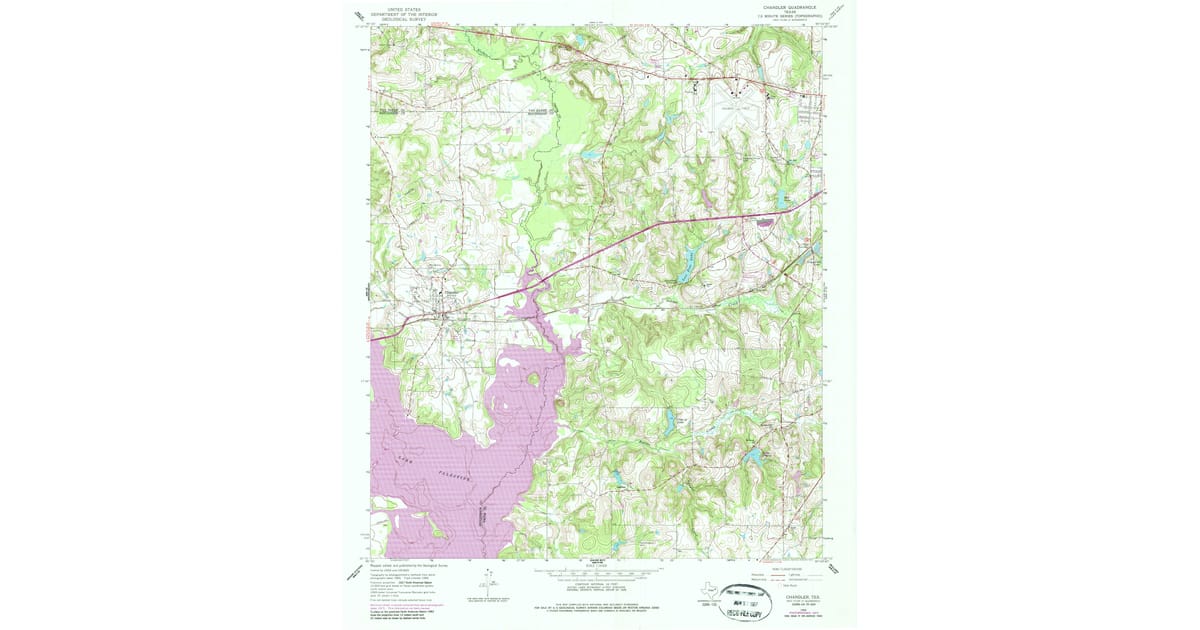 1966 Map of Chandler, TX — High-Res | Pastmaps