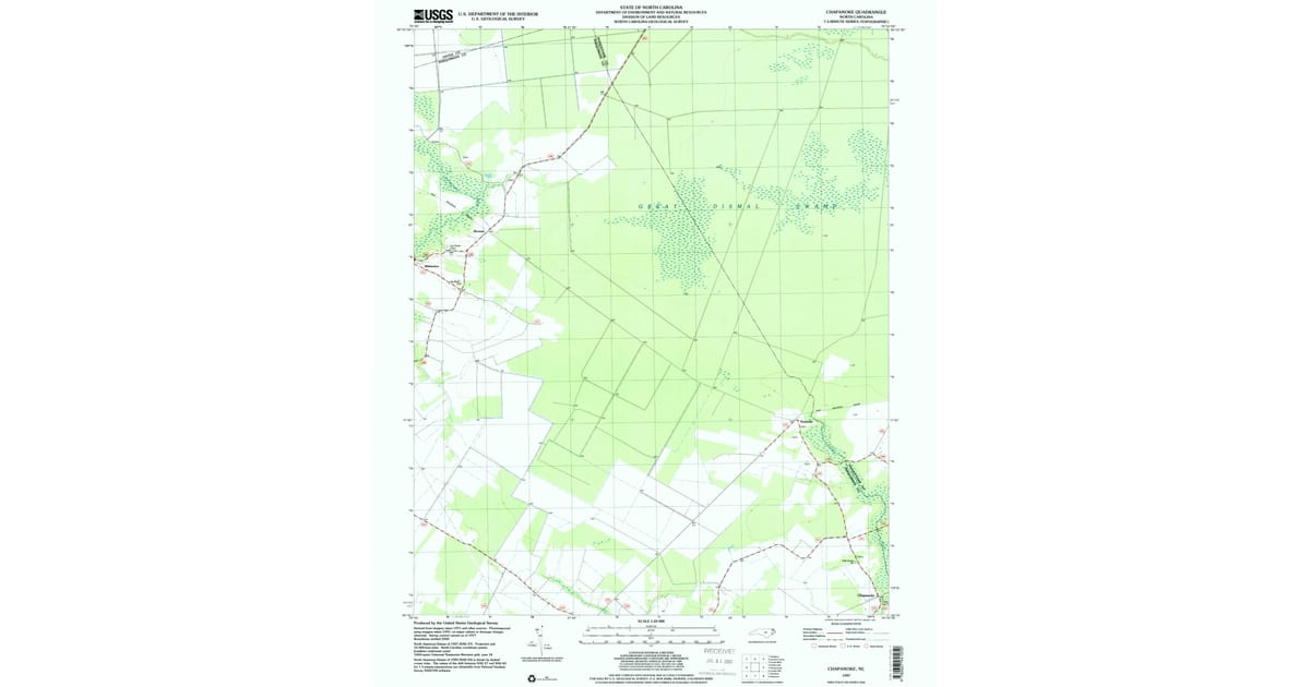 1997 Map of Chapanoke, Perquimans County, NC — High-Res | Pastmaps
