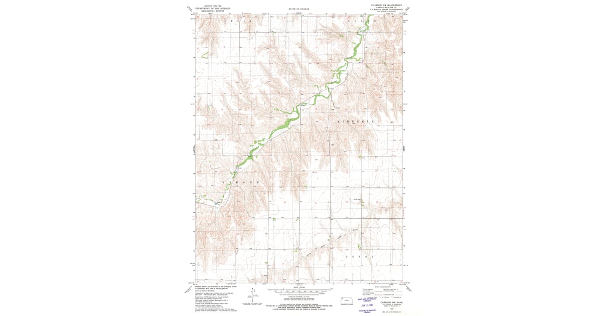 1981 Map of Chardon NW, Rawlins County, KS — High-Res | Pastmaps