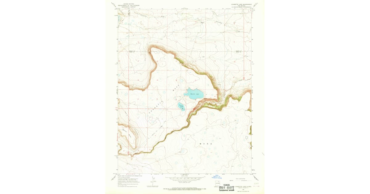 1966 Map of Charette Lake, Mora County, NM — High-Res | Pastmaps