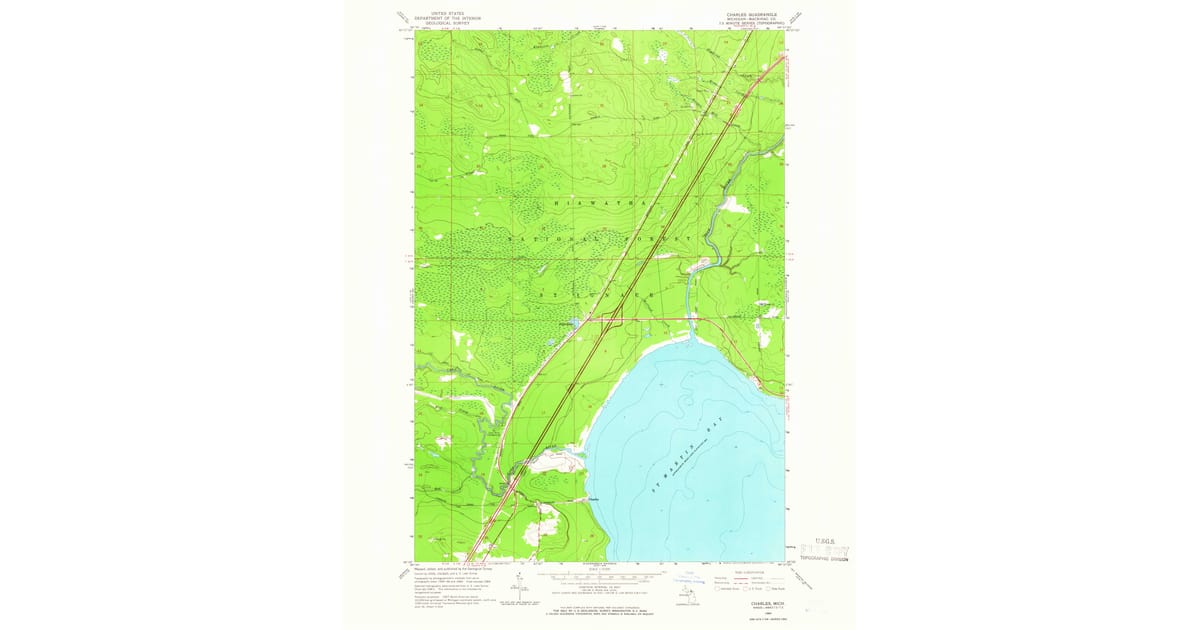 1964 Map of Charles, Mackinac County, MI — High-Res | Pastmaps