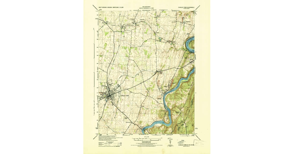 1944 Map of Charles Town, WV — High-Res | Pastmaps