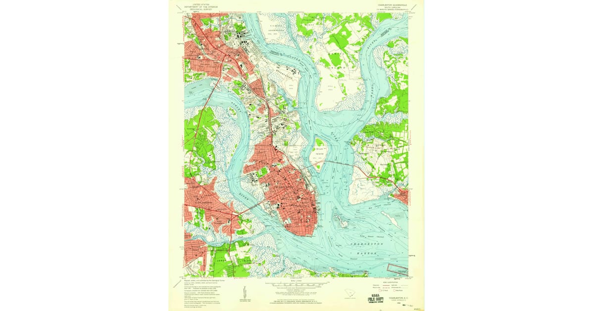 1958 Map of Charleston, SC — High-Res | Pastmaps