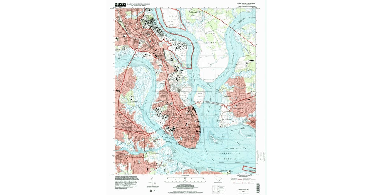 1994 Map of Charleston, SC — High-Res | Pastmaps