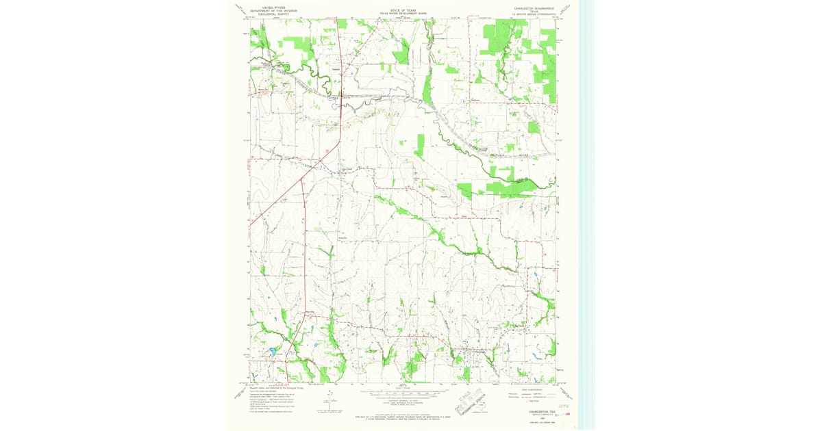 1964 Map of Charleston, Delta County, TX — High-Res | Pastmaps