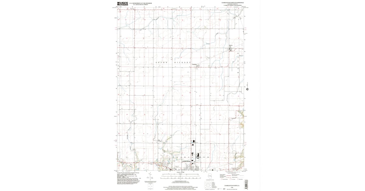 1998 Map of Charleston North, Coles County, IL — High-Res | Pastmaps