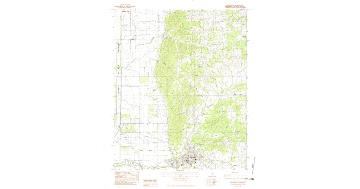 1982 Map of Charleston, MS — High-Res | Pastmaps