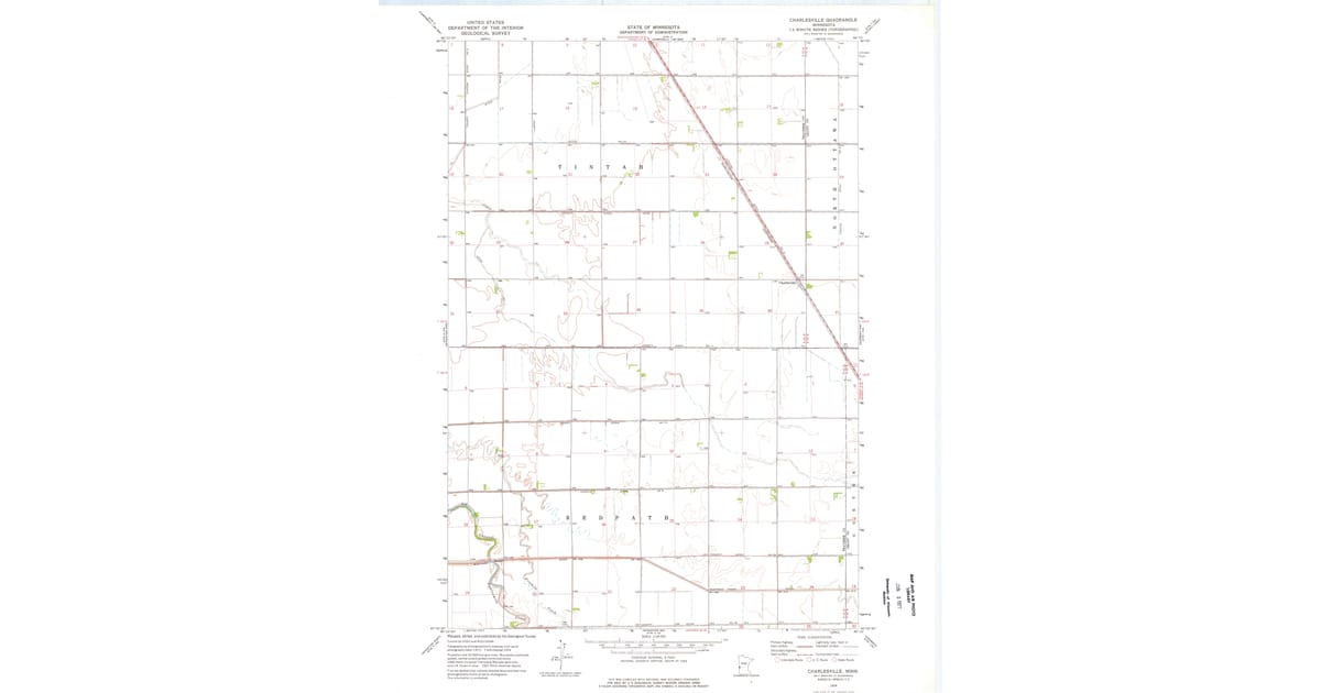 1974 Map of Charlesville, Traverse County, MN — High-Res | Pastmaps