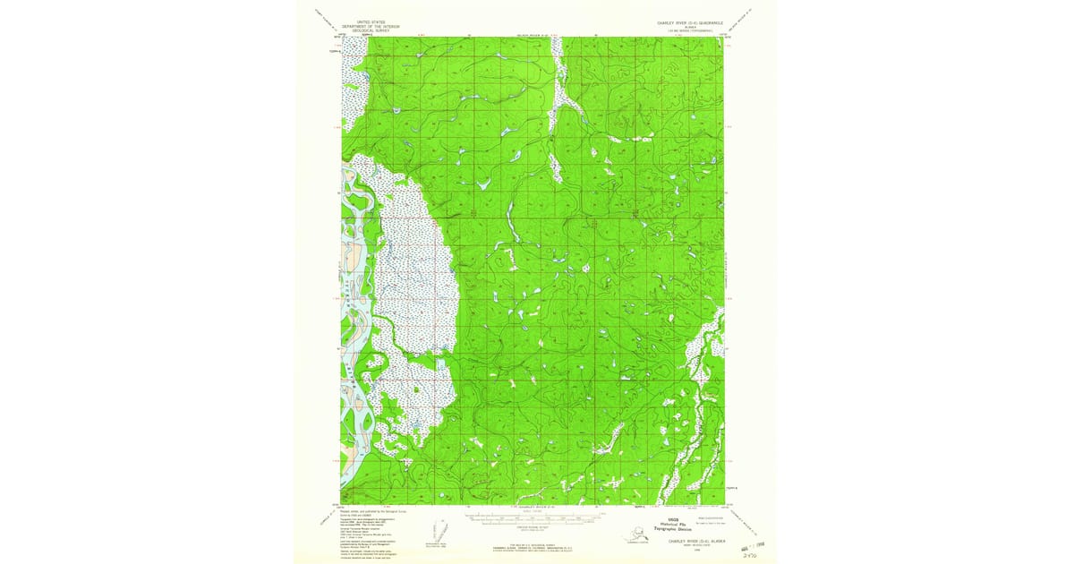 1956 Map of Charley River D-6, Yukon-Koyukuk Borough, AK — High-Res ...
