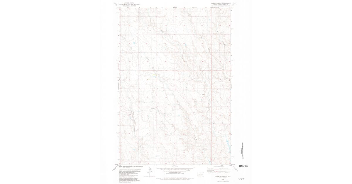 1981 Map of Charlie Creek, Dewey County, SD — High-Res | Pastmaps