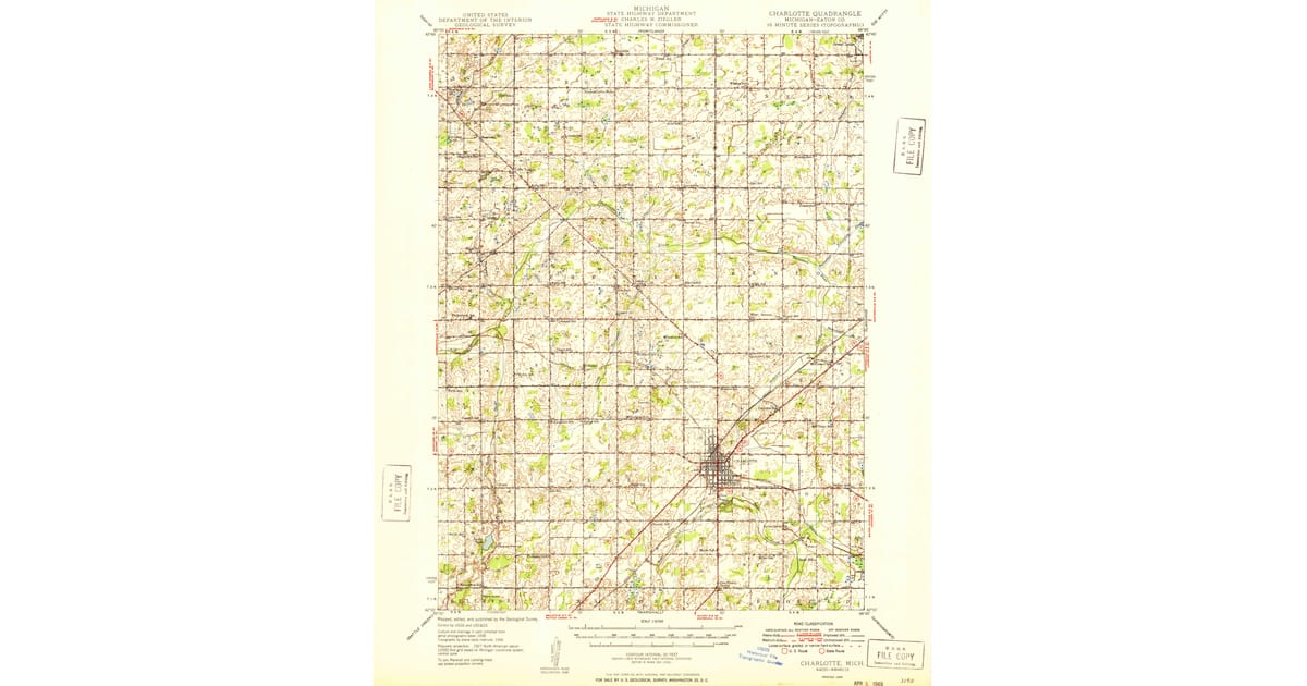 1949 Map of Charlotte, MI — High-Res | Pastmaps