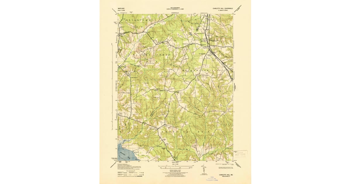 1943 Map of Charlotte Hall, MD — High-Res | Pastmaps
