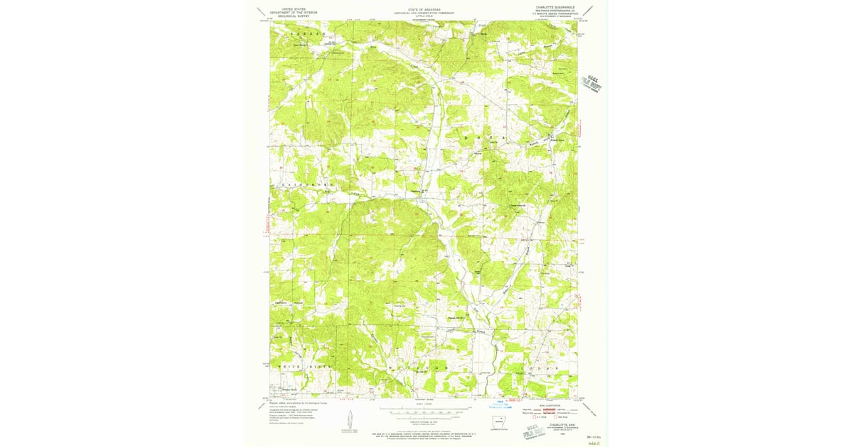 1954 Map of Charlotte, Independence County, AR — High-Res | Pastmaps