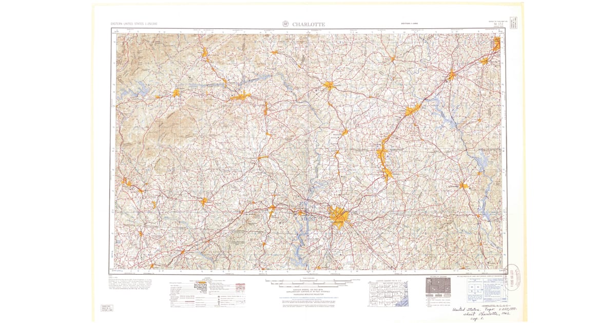 1962 Map of Charlotte, NC — High-Res | Pastmaps