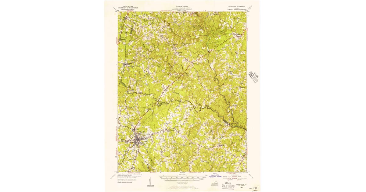 1955 Map of Chase City, VA — High-Res | Pastmaps